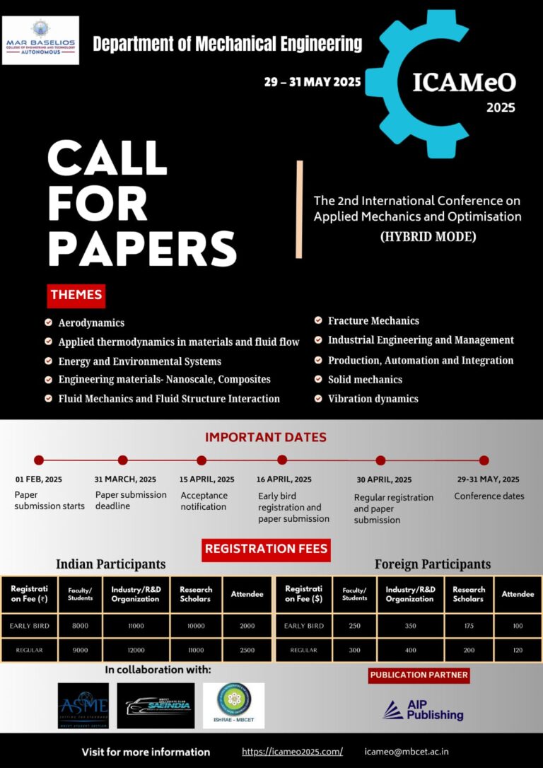 Conference ICAMeO 2025 – Mar Baselios College of Engineering And Technology